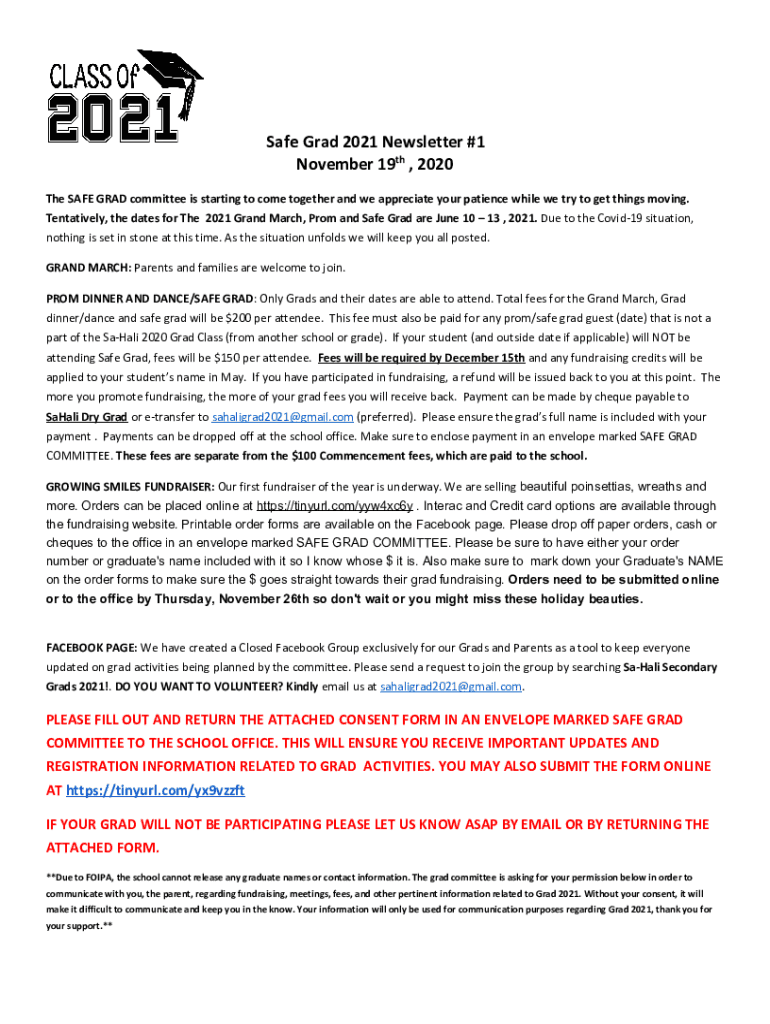 Fillable Online Carson High Safe Grad seeks Volunteers, Board Members ...