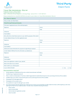 Fillable Online Third Party - Claim Form Fax Email Print - pdfFiller