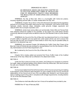 Fillable Online CODIFIED ORDINANCES OF THE CITY OF BLUE ASH, ... Fax Email Print - pdfFiller