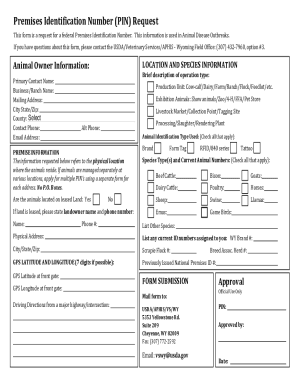 Fillable Online Premises Identification Number (PIN) Request Fax Email ...