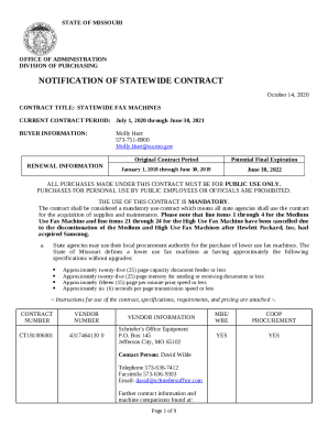 CONTRACT TITLE:STATEWIDE FAX MACHINES Doc Template | pdfFiller