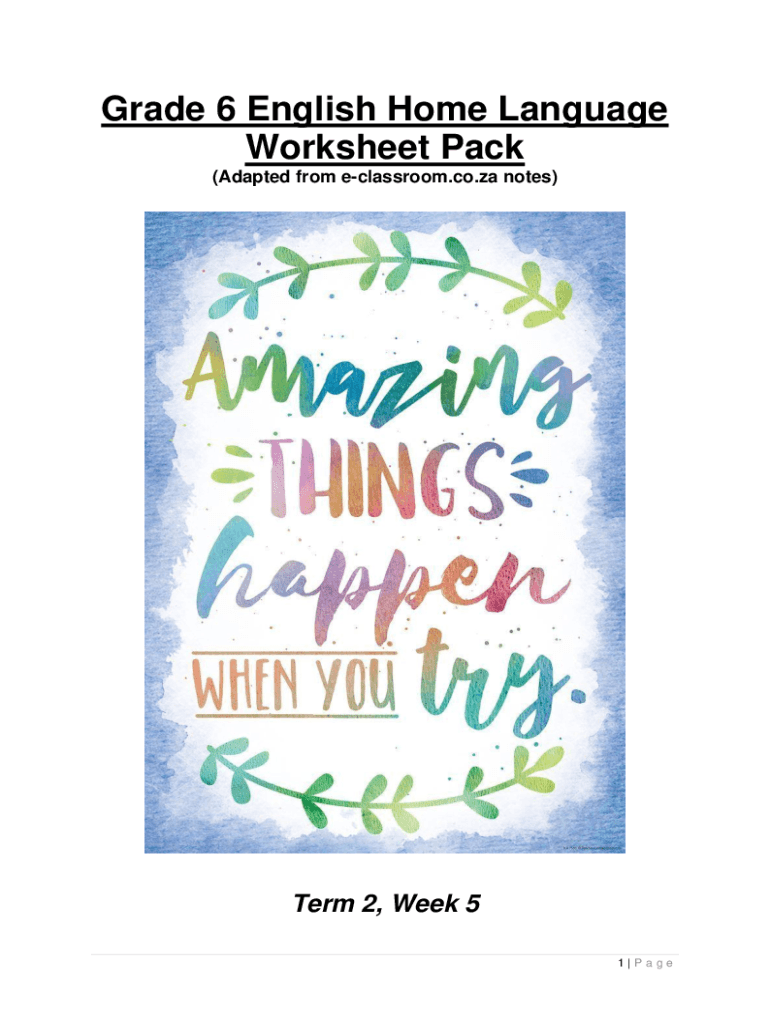 Fillable Online Grade-6-English-Home-Language-Worksheet-Pack-7.pdf - Grade... Fax Email Print ...