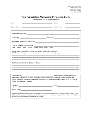 Fillable Online Medication Permission Forms / Home Fax Email Print ...