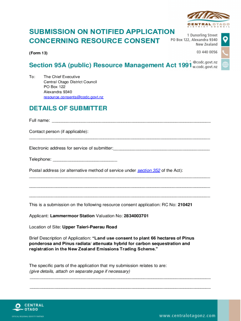 Fillable Online Resource Consent Conditions Fax Email Print - pdfFiller