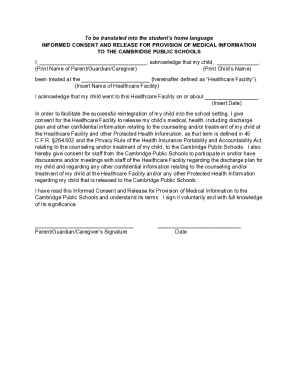 Fillable Online Consent Release Medical Information to CPS Fax Email ...