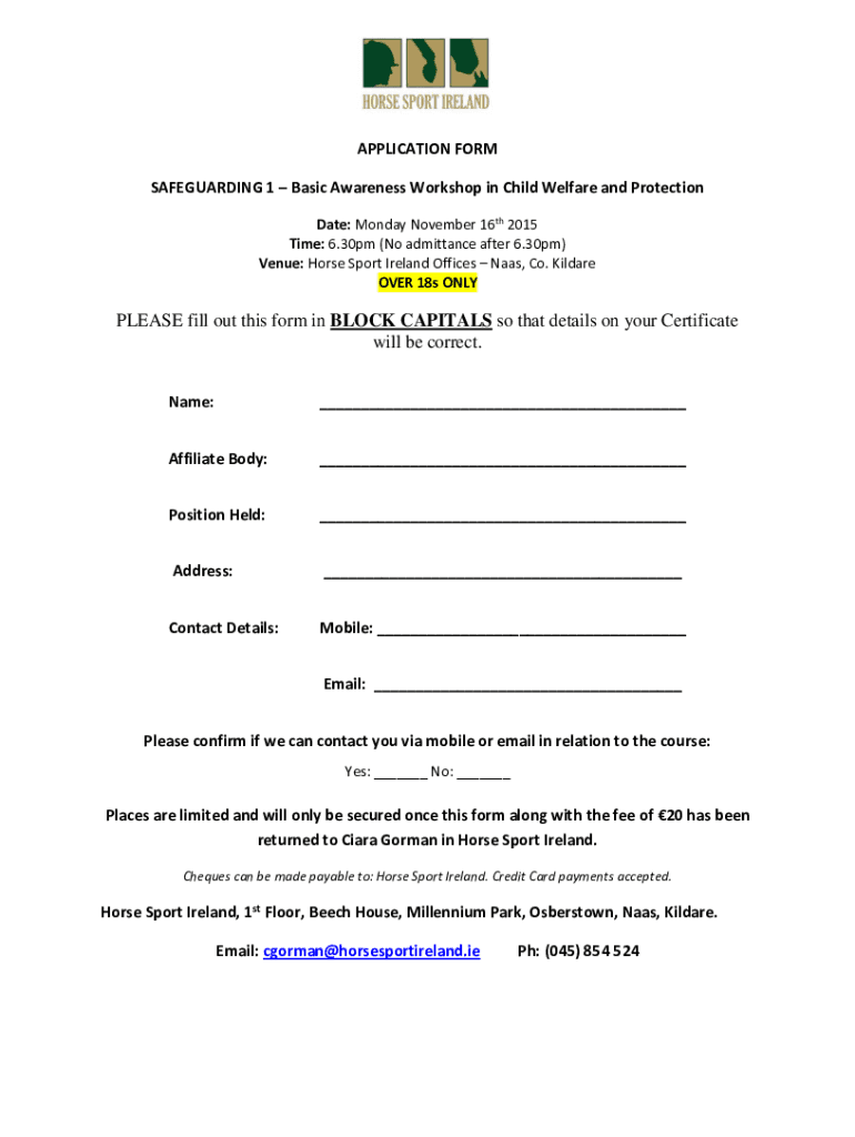 Fillable Online PLEASE fill out this form in BLOCK CAPITALS so that ... Fax Email Print - pdfFiller
