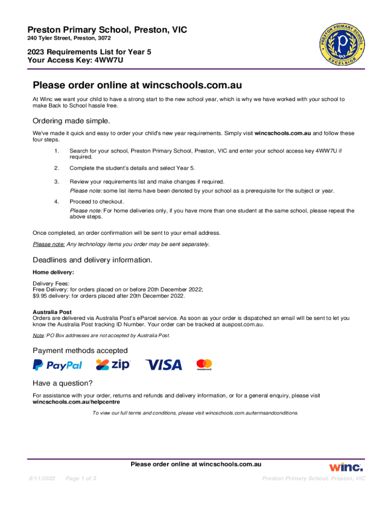 Fillable Online Preston North East Primary School (VIC)Learning and ...