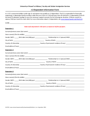 Fillable Online manoa hawaii J-1 Information Form Instructions Fax ...