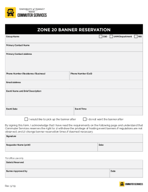 Fillable Online manoa hawaii Commuter Services - Zone 20 Banner ...