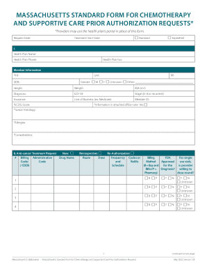 Fillable Online Instructions for submitting a Massachusetts Prior Authorization Form ... Fax ...