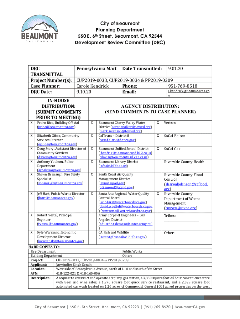 Fillable Online City of Beaumont Planning Department 550 E. 6th Street, Beaumont ... Fax Email ...