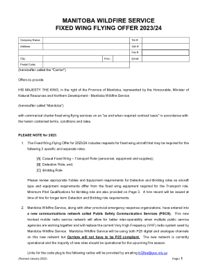 Fillable Online Manitoba Wildfire Service Fax Email Print - pdfFiller