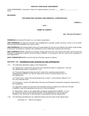 Fillable Online Service Purchase Agreement Fax Email Print - pdfFiller