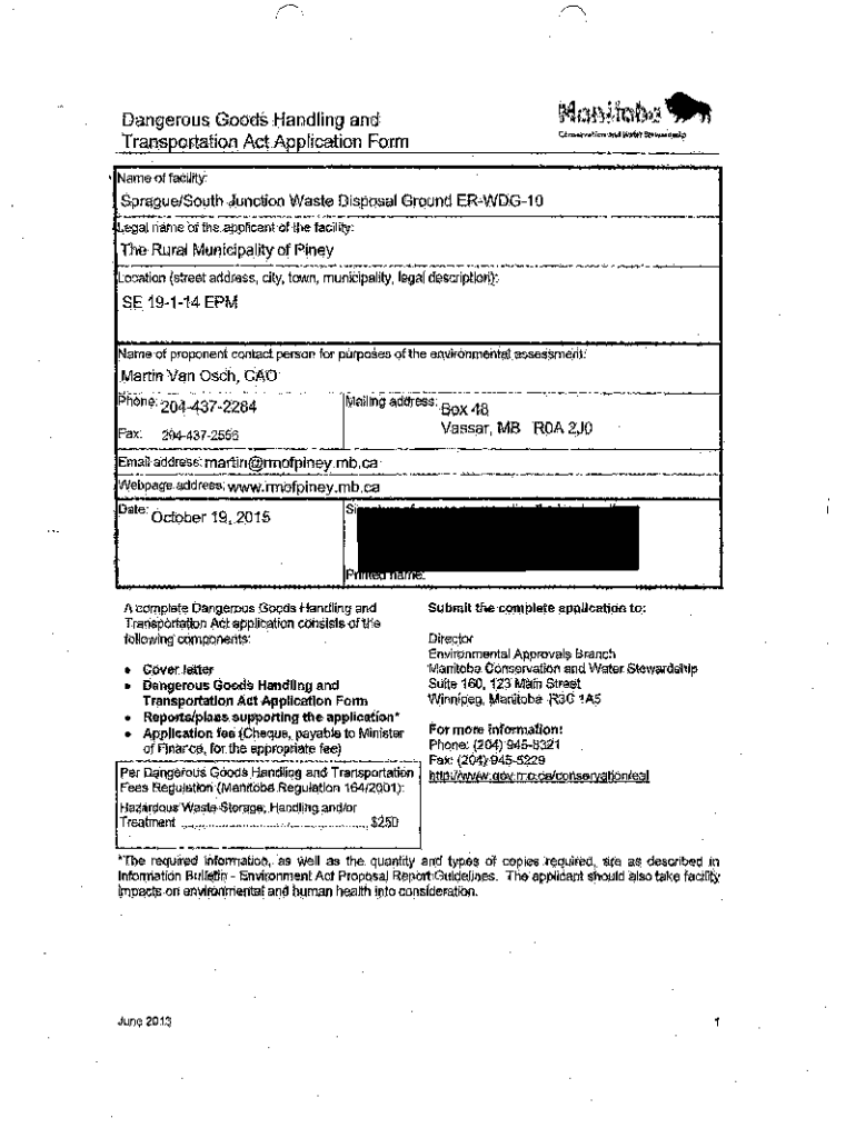Fillable Online Transportation Act Application Form Fax Email Print - pdfFiller
