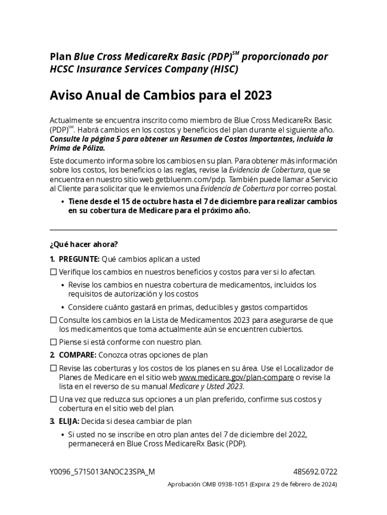 Completable En línea Plan Blue Cross MedicareRx Basic (PDP ...