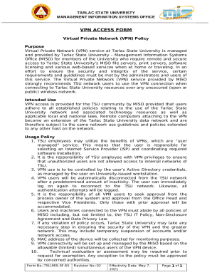 vpn access Doc Template | pdfFiller