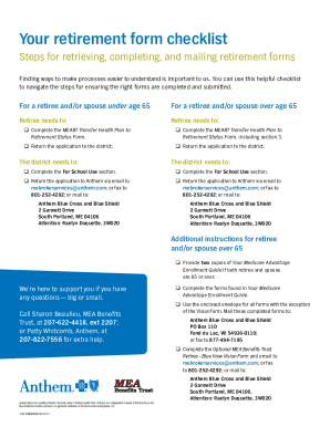 Fillable Online Your retirement form checklist Fax Email Print - pdfFiller