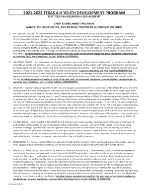 Fillable Online texas4-h tamu 4-H Youth and Development - Austin County Extension Office Fax ...