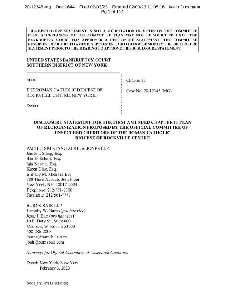 Fillable Online OCC's Disclosure Statement for the First Amended ...