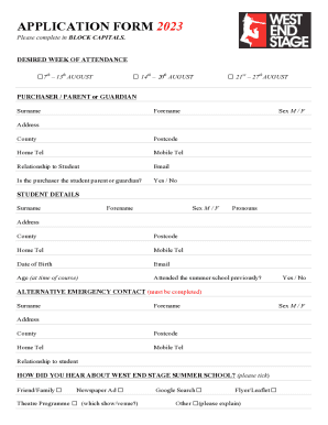Fillable Online APPLICATION FORM 2023 Fax Email Print - pdfFiller