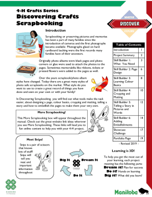 Fillable Online Fill out the Scrapbooking Project Skills Card and 4-H ...