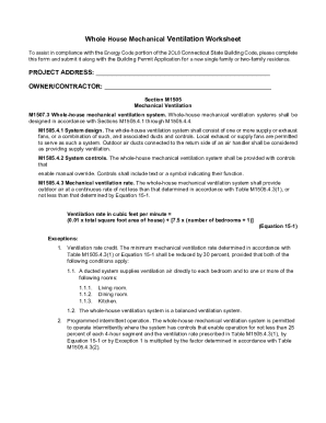 Fillable Online Continuous Whole-House Mechanical Ventilation Worksheet ...