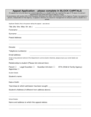 Fillable Online Section 29 appeal application form for an ... Fax Email ...