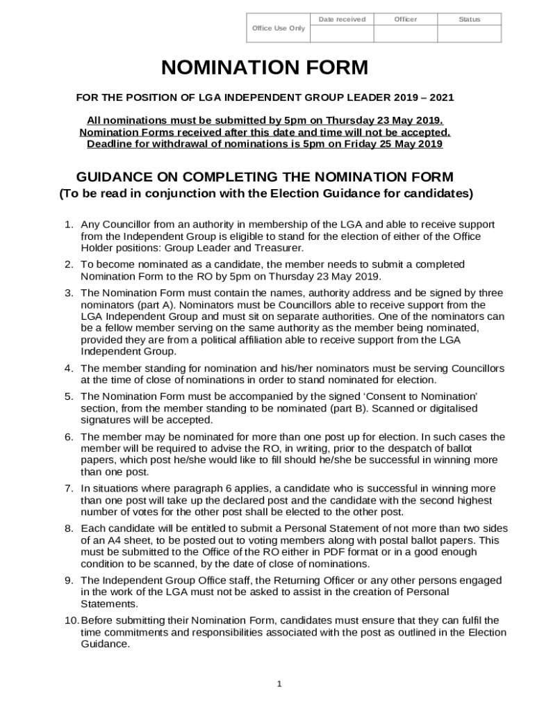 Team Member of the Quarter Online Nomination Doc Template | pdfFiller