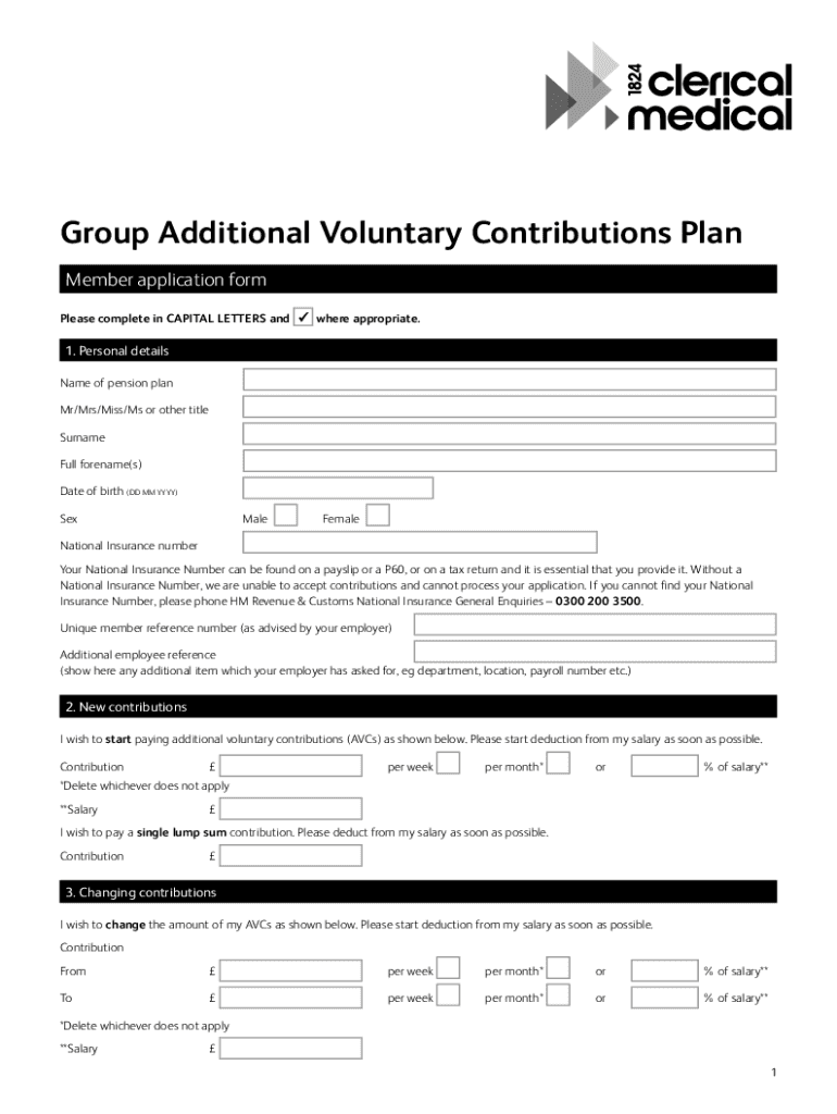 Fillable Online Additional contributions application form l Fax Email ...
