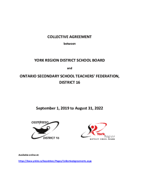 Fillable Online OSSTF Collective Agreement Fax Email Print - pdfFiller
