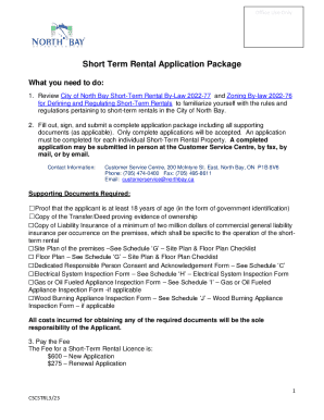Fillable Online Short Term Rental Application Package Fax Email Print ...