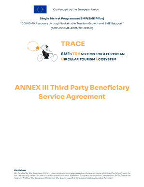 Fillable Online TRACE ANNEX III Third Party Beneficiary Service ...