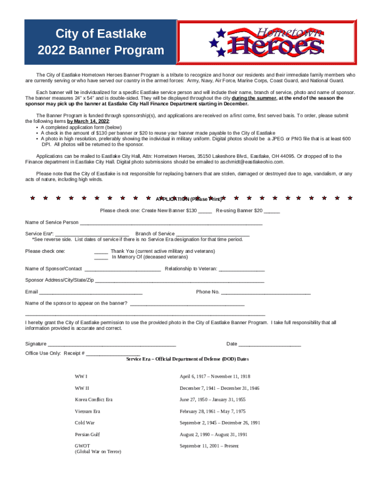 City to honor hometown heroes with annual banner program Doc Template ...