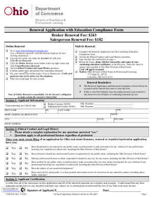 Fillable Online Renewal Application with Education Compliance Form ... Fax Email Print - pdfFiller