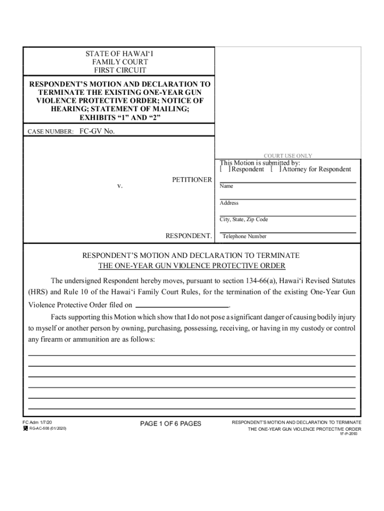 Fillable Online Form 1F-P-2096 Amended Notice of Hearing for Petition ...