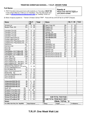 Fillable Online Trip Order Form Fax Email Print - pdfFiller