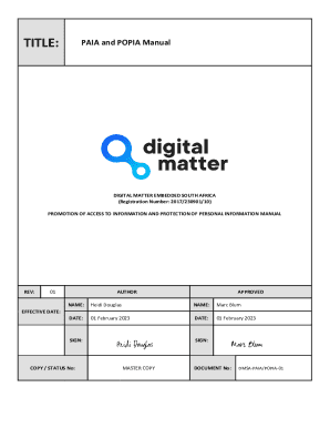 Fillable Online TITLE: PAIA and POPIA Manual Fax Email Print - pdfFiller