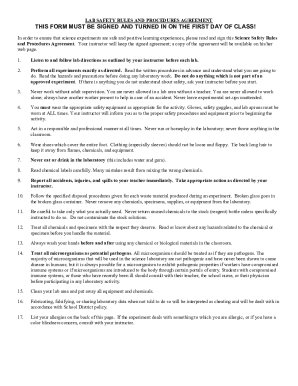 Fillable Online SCIENCE Safety Contract Draft Fax Email Print - pdfFiller