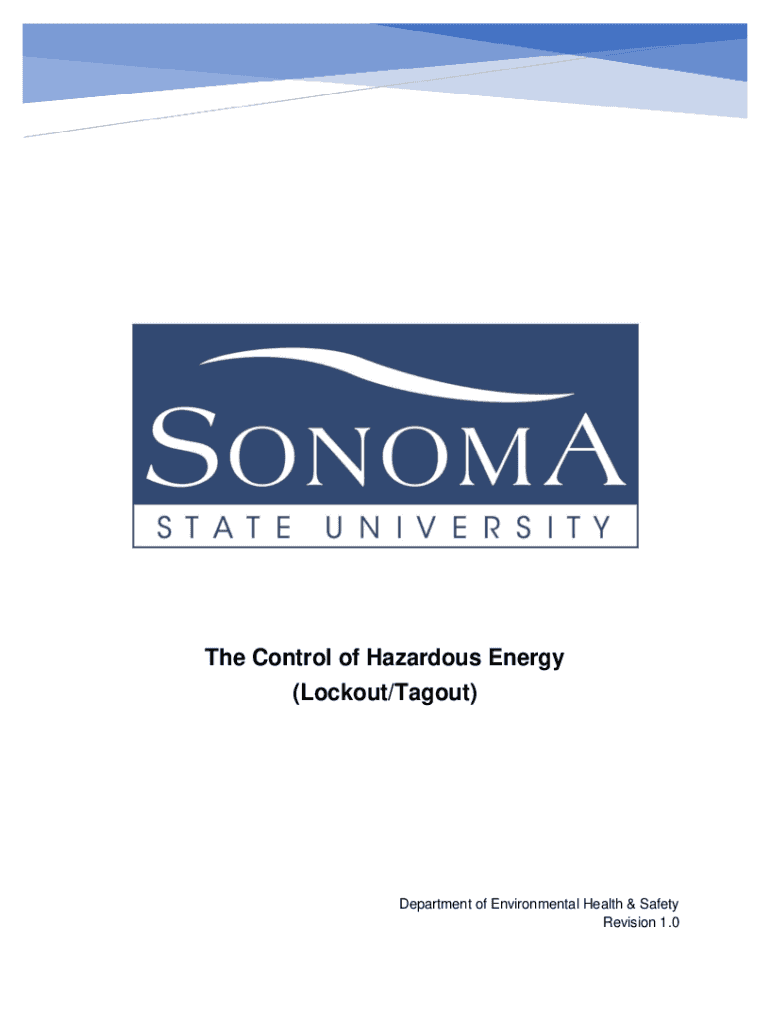 Fillable Online The Control of Hazardous Energy (Lockout Tagout) - UNC ...