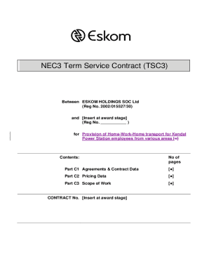 Fillable Online NEC3 Professional Services Contract - Final Draft Fax ...
