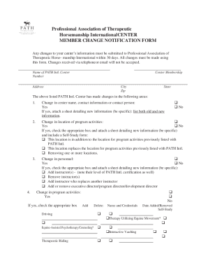 Fillable Online Center Change Notification Form Fax Email Print - pdfFiller