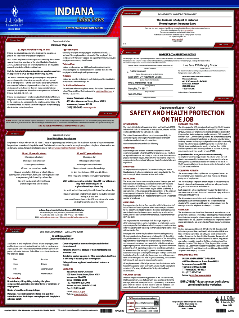 Fillable Online Indiana Department Of Workforce Development Fax Email ...