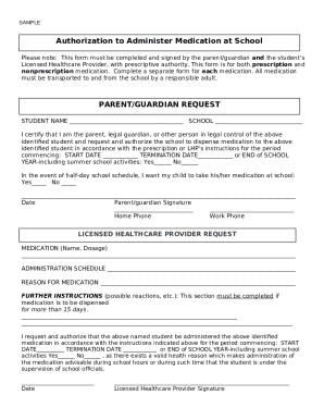 Sample Policy:Students Medication at School ... Doc Template | pdfFiller