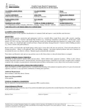 Fillable Online Carpenter CLASS Fax Email Print - pdfFiller