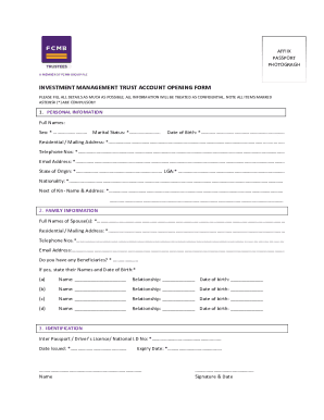 Fillable Online Education Trust Account Opening Form Fax Email Print ...