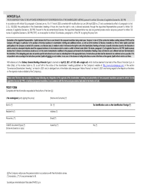 Fillable Online Moncler S.p.A.: Proxy form to the Designated ...