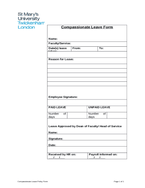 Compassionate-Leave-. Compassionate-Leave- Doc Template | pdfFiller