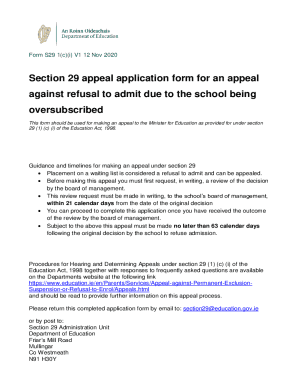 Fillable Online Section 29 Appeal Application Form for an ... Fax Email ...