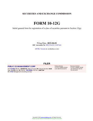 Fillable Online SEC Form 10-12G Definition Fax Email Print - pdfFiller