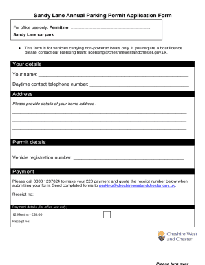 Fillable Online sandy-lane-car-park-application-form-120319 Fax Email ...